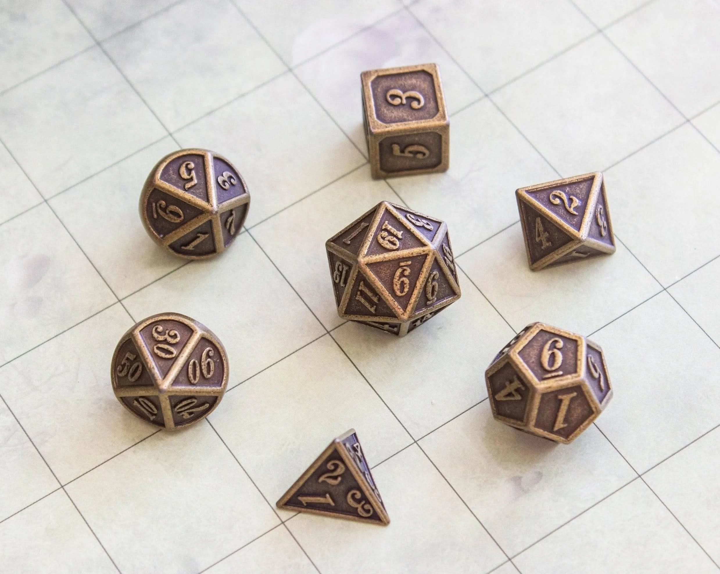 Brass Metal Dice Set for DnD | Stylish Gaming Dice – dnd dice