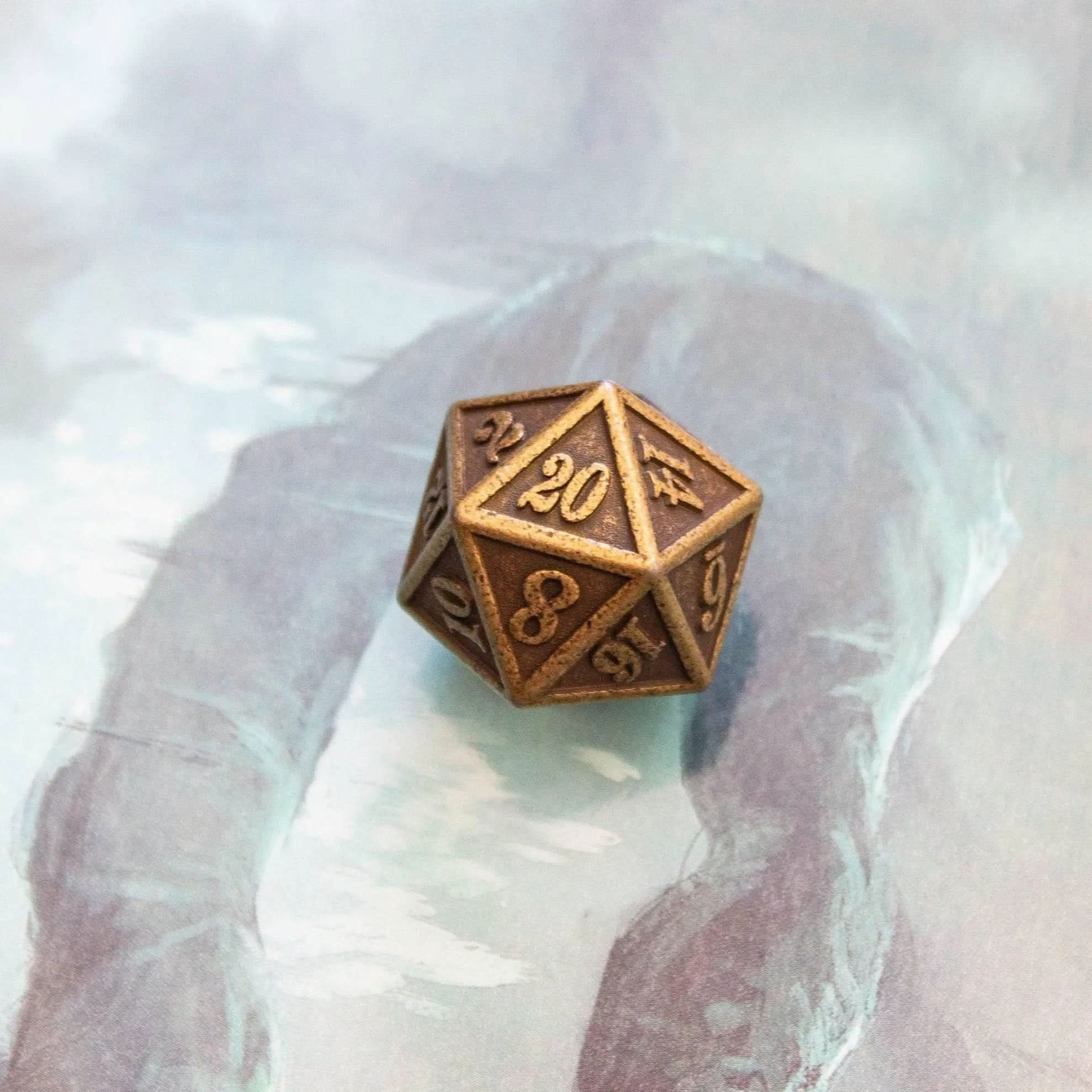 Brass Metal Dice Set for DnD | Stylish Gaming Dice – dnd dice