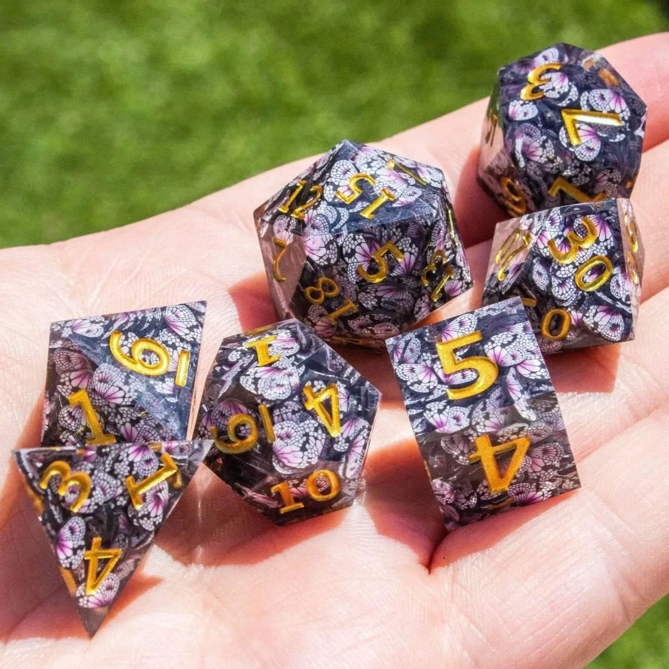 Butterfly Sharp Edge Dice Set | Mystery Dice Goblin
