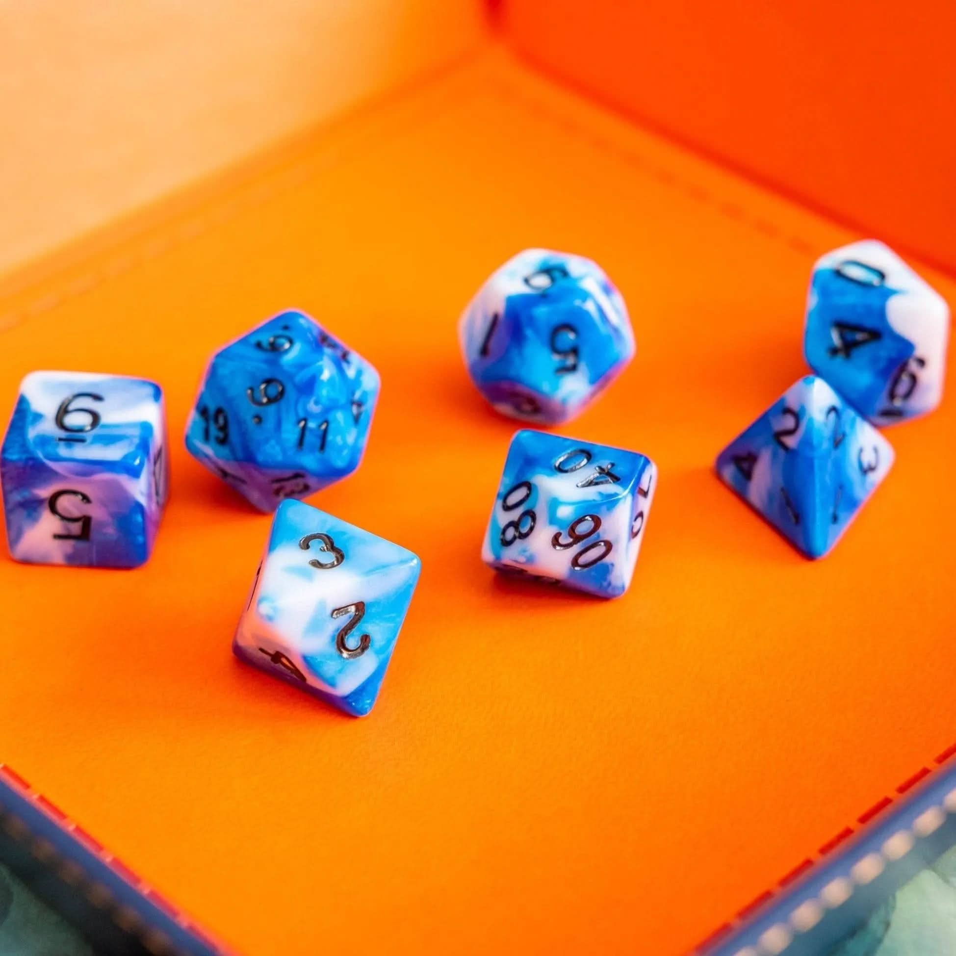 Tie Dye Dark Blue Dice | dnd dice