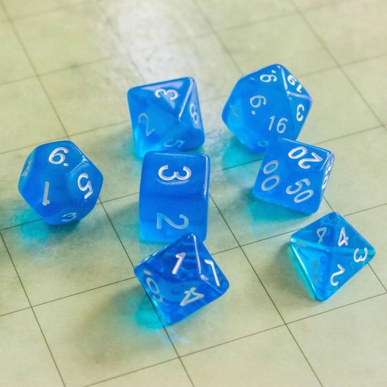 Gaming Dice - Transparent Blue – dnd dice