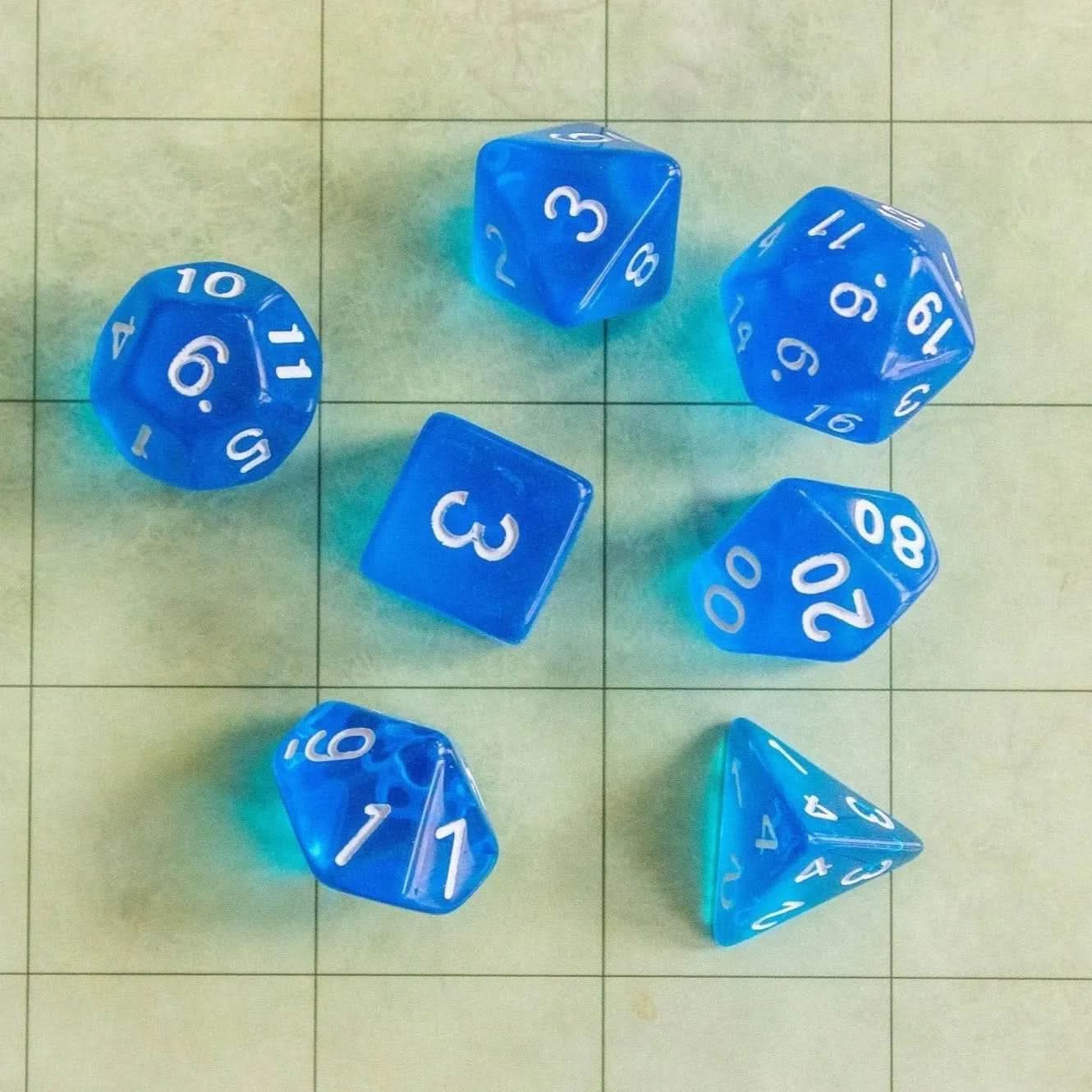 Gaming Dice - Transparent Blue – dnd dice