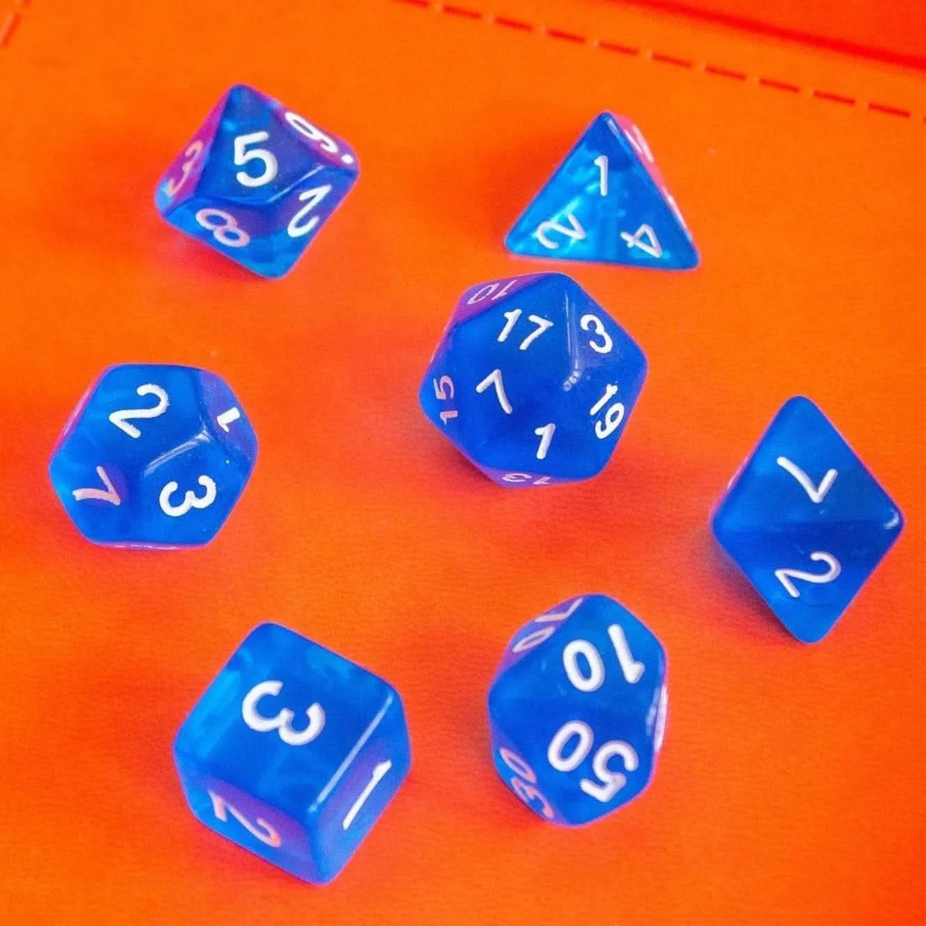 Gaming Dice - Transparent Blue – dnd dice