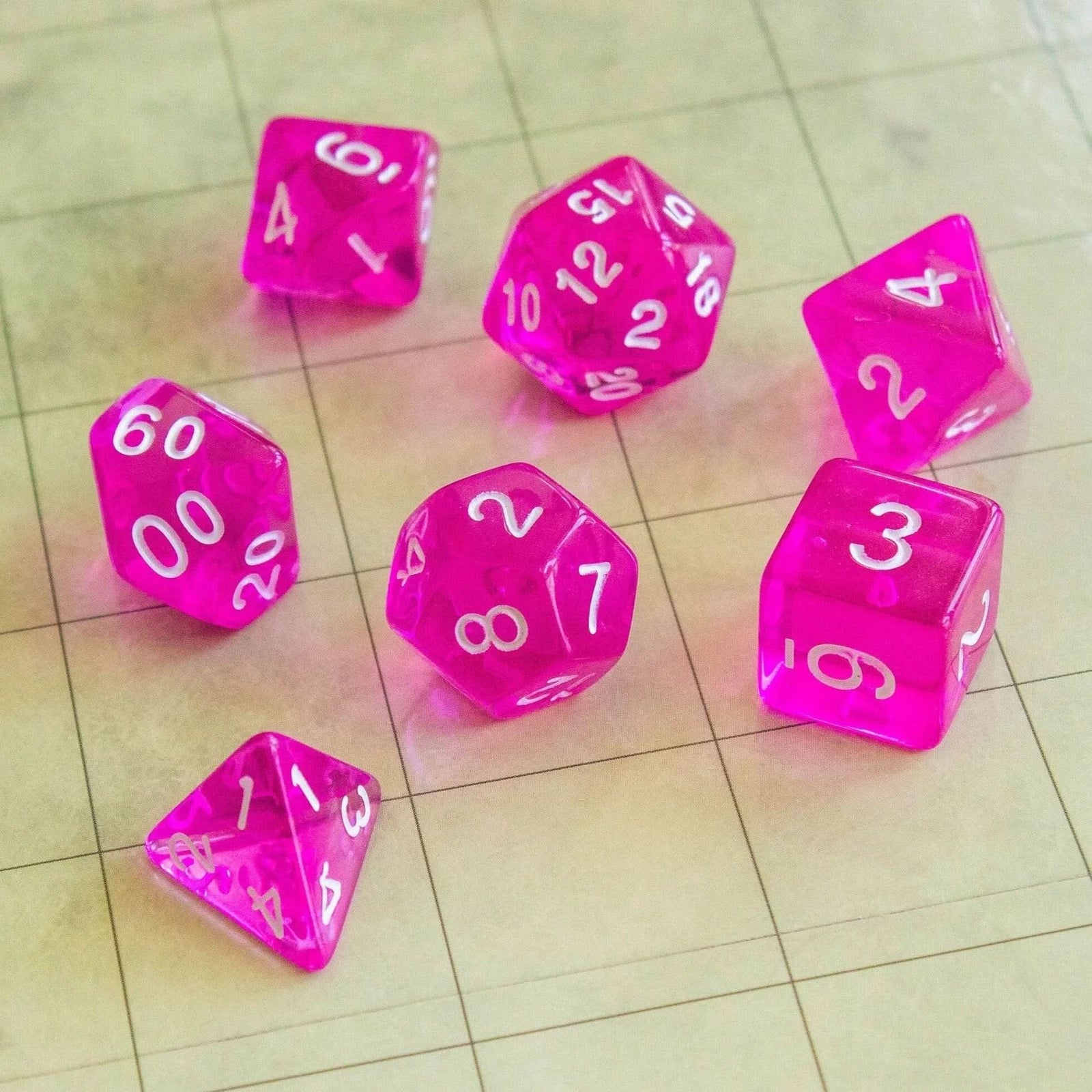Transparent Pink Raspberry Dice | dnd dice