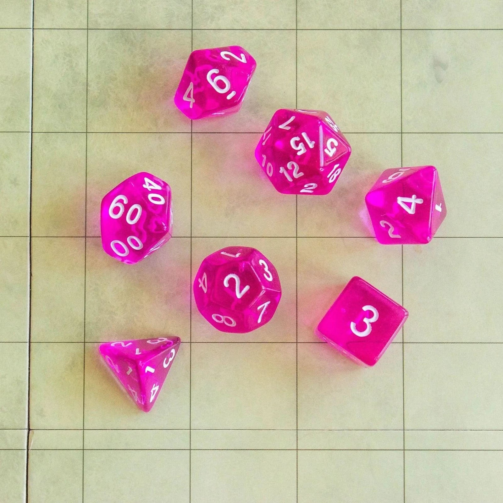 Transparent Pink Raspberry Dice | dnd dice