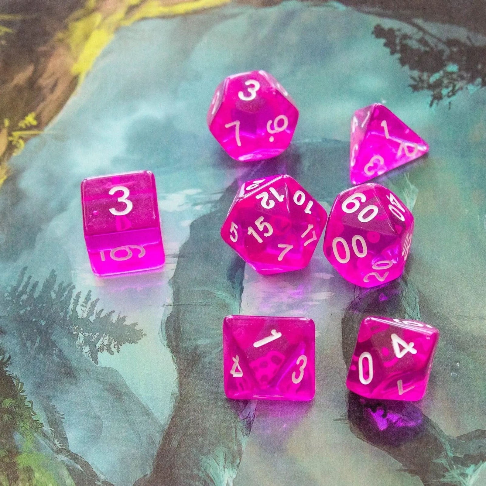 Transparent Pink Raspberry Dice | dnd dice